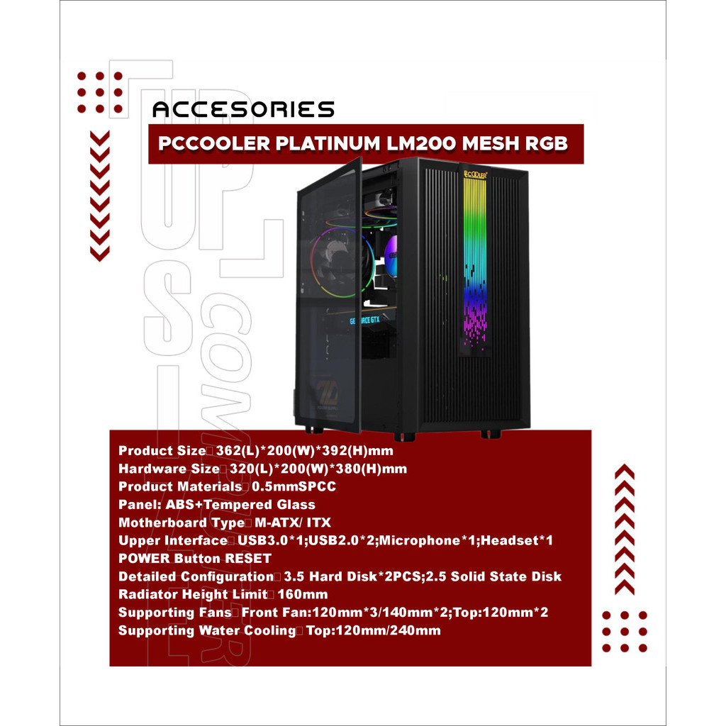 Pccooler PLATINUM LM200 MESH RGB GAMING CASE PC COOLER | Shopee Philippines