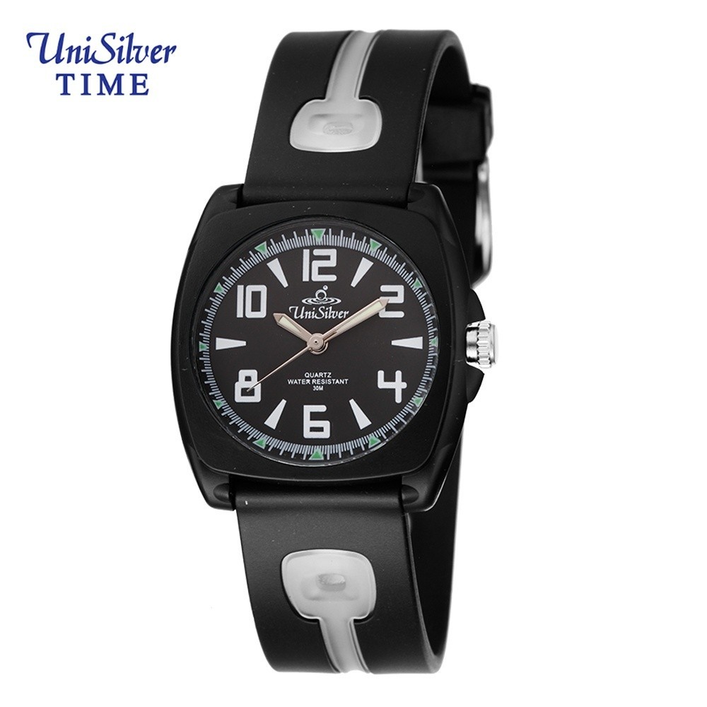 UniSilver TIME ICONIQ STAR Women's Analog Black Rubber #KW1311-2012 ...