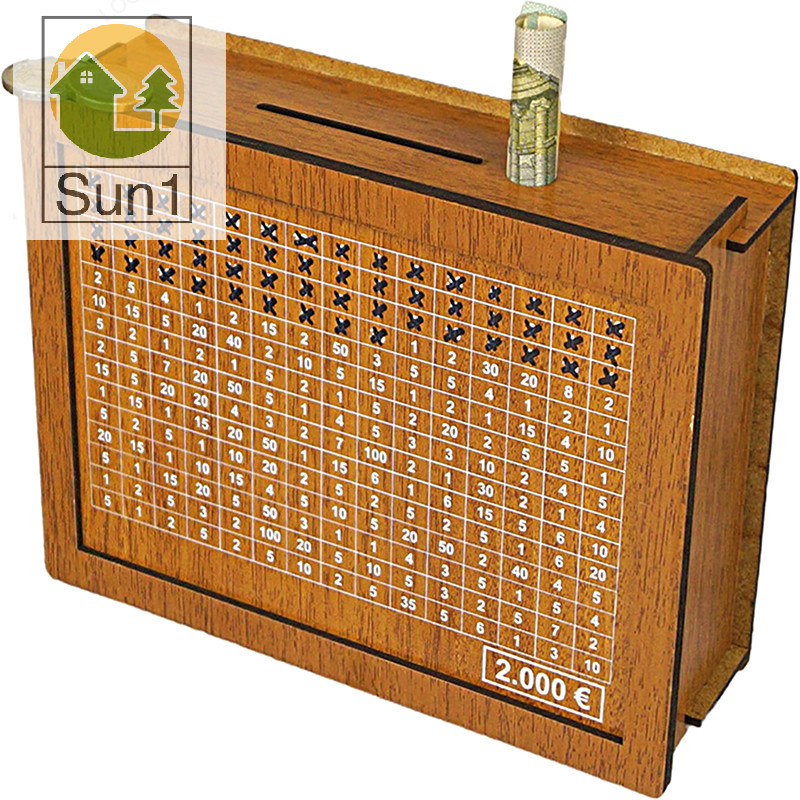 Sun1> Decorative Natural Money Box With Counter Piggy Bank Handmade For ...