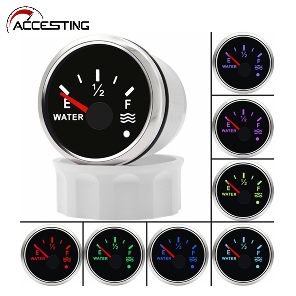 52mm 0-190ohm Water Level Gauge Water Tank Indicator with 8 Colors ...