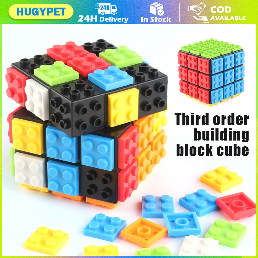 3x3x3 Building Blocks Cube Assembled 3x3 Bricks Magic Cube DIY Puzzle ...