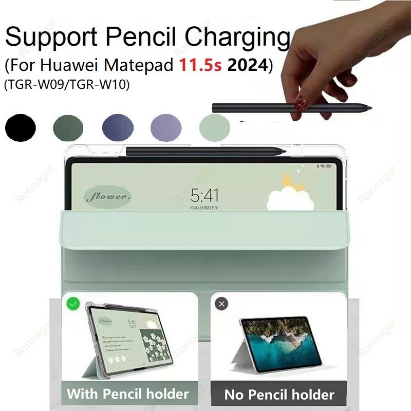 With Pencil Holder Case for Huawei MatePad 11.5 S 2024 Smart Book Cover ...