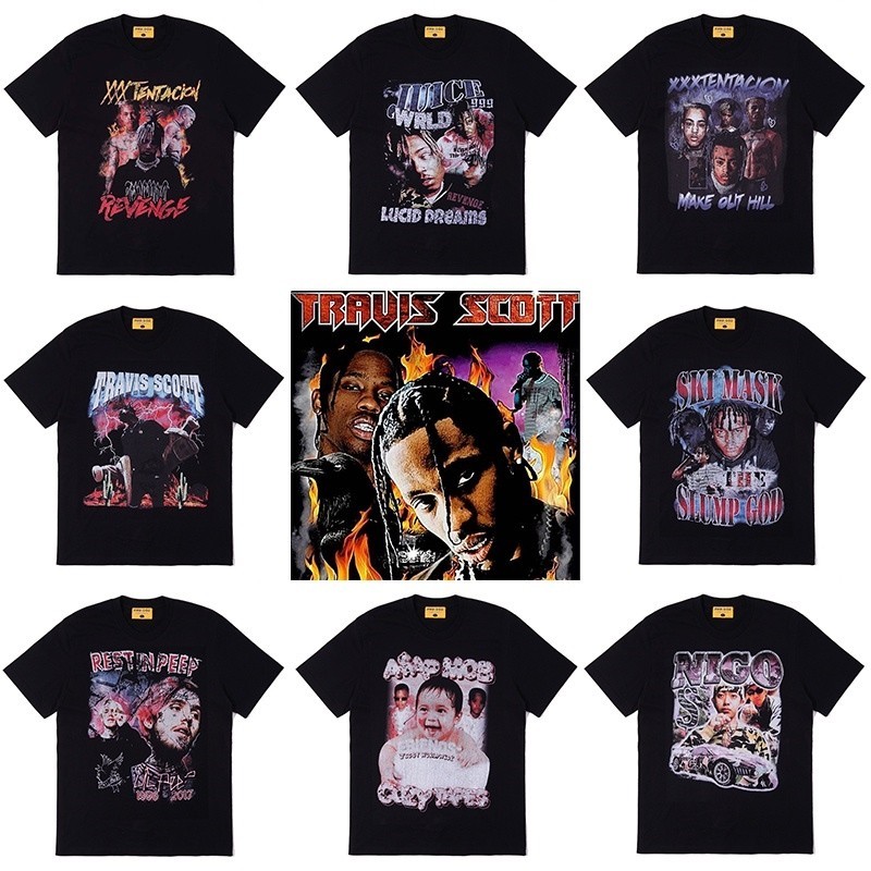 Tupac 2pac T Shirt Travis Scott Eminem LiL Peep Xxxtentacion Asap Rocky Jay-z Hip Hop T-Shirt ...
