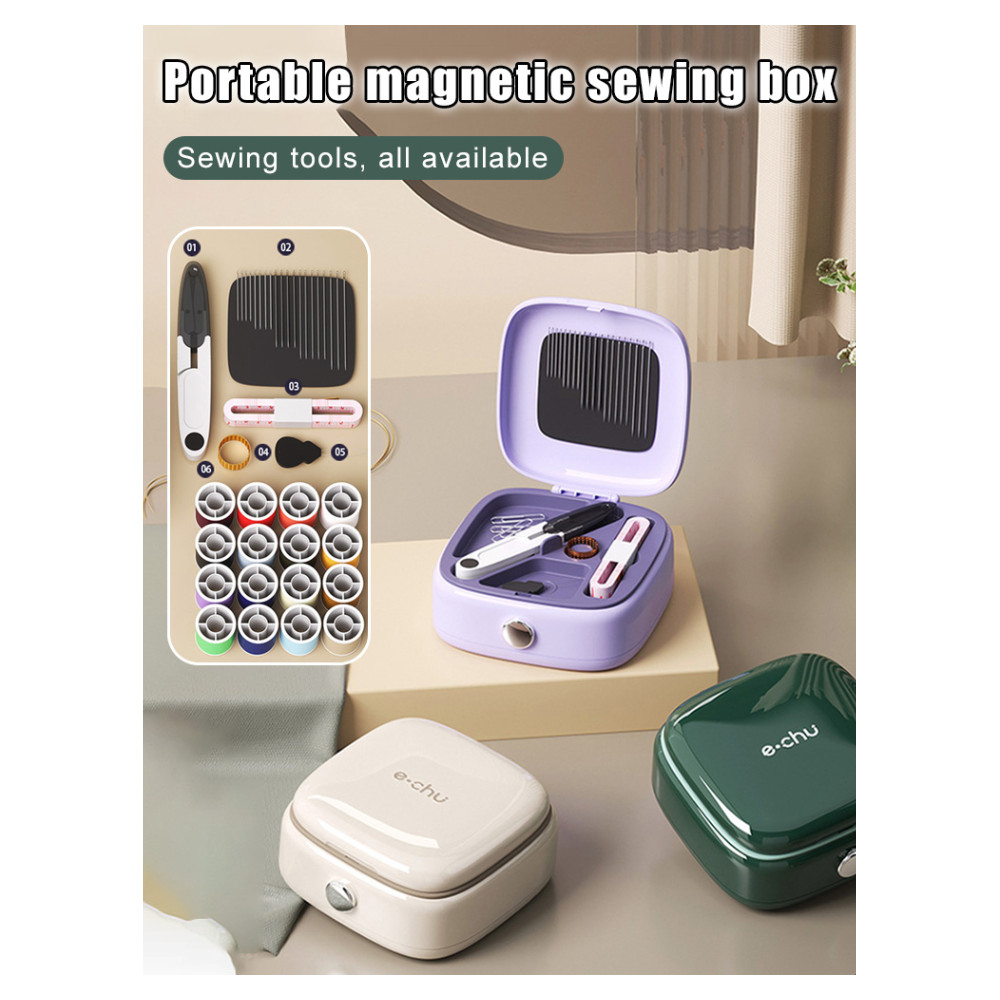 [easy Use] Magnetic Needle And Thread Box Set Multi Functional Portable