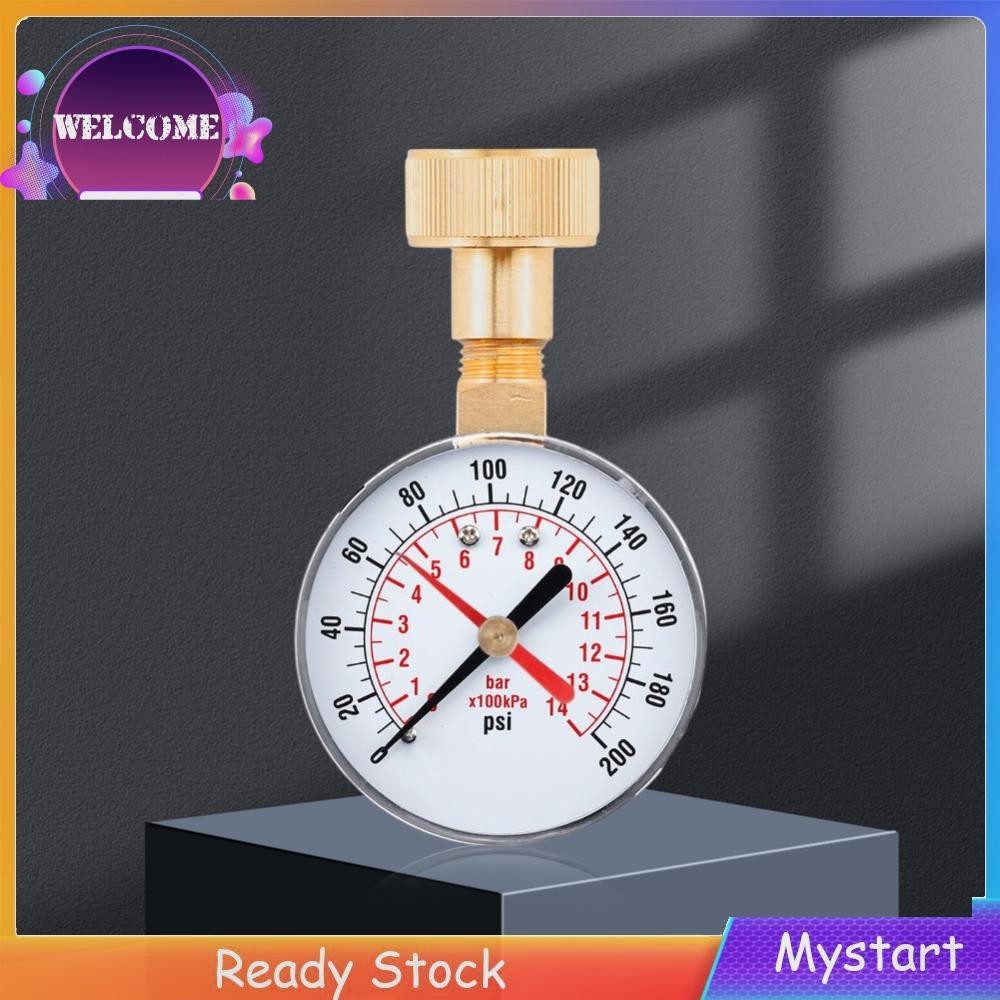 Air Pressure Meter 0-14 Bar Dual Scale Manometer for Air/Oil /Gas ...