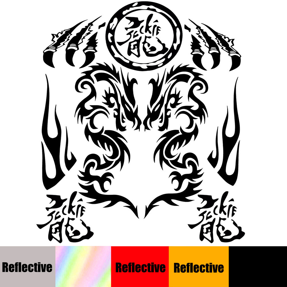 Motorcycle Electric Vehicle Stickers Dragon Totem Decals Monster Paw ...
