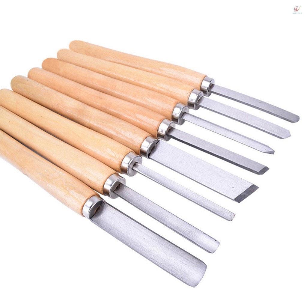 Nancy 8Pcs Wood Lathe Chisel Set Turning Tools Woodworking Gouge Skew Parting Spear | Shopee ...