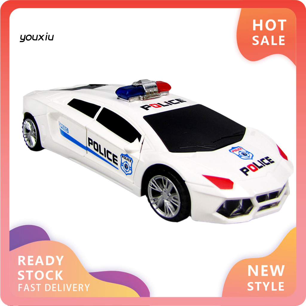 YX 360 Degree Rotatable Electric Police Car Model Toy with Light Music ...