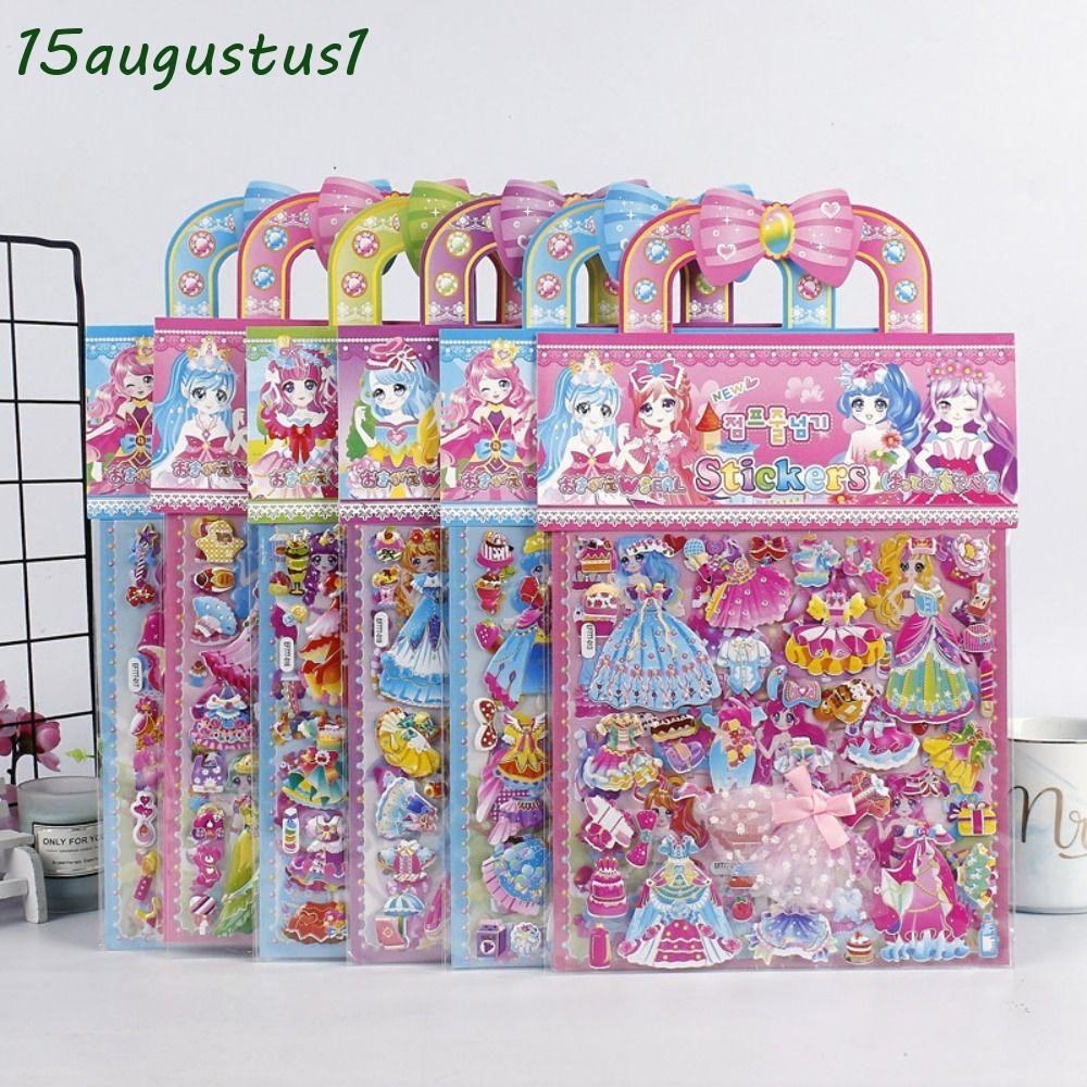 AUGUSTUS 2 Sheets/Bag Stereo Bubble Sticker, Kawaii Cartoon 3D Foam ...