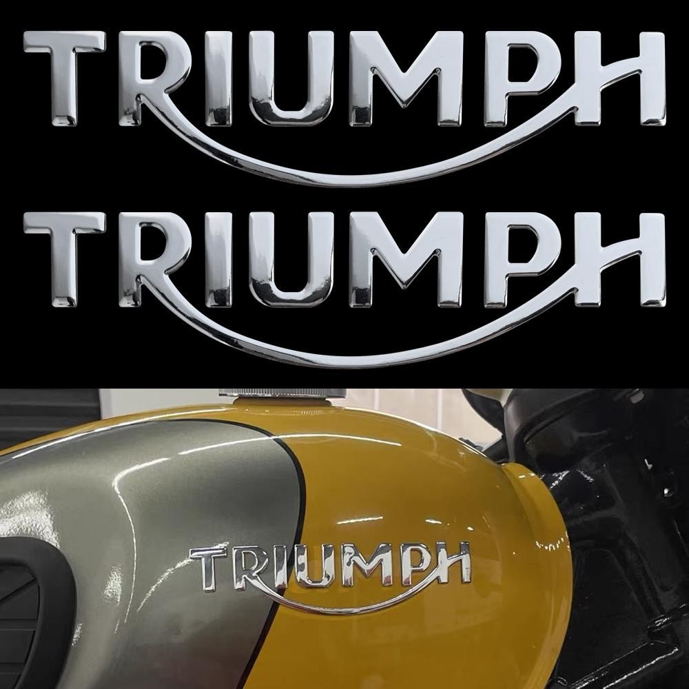 1 Pair 3D Resin Gel Triumph Motorcycle Logo Emblem Sticker Decor Motor ...