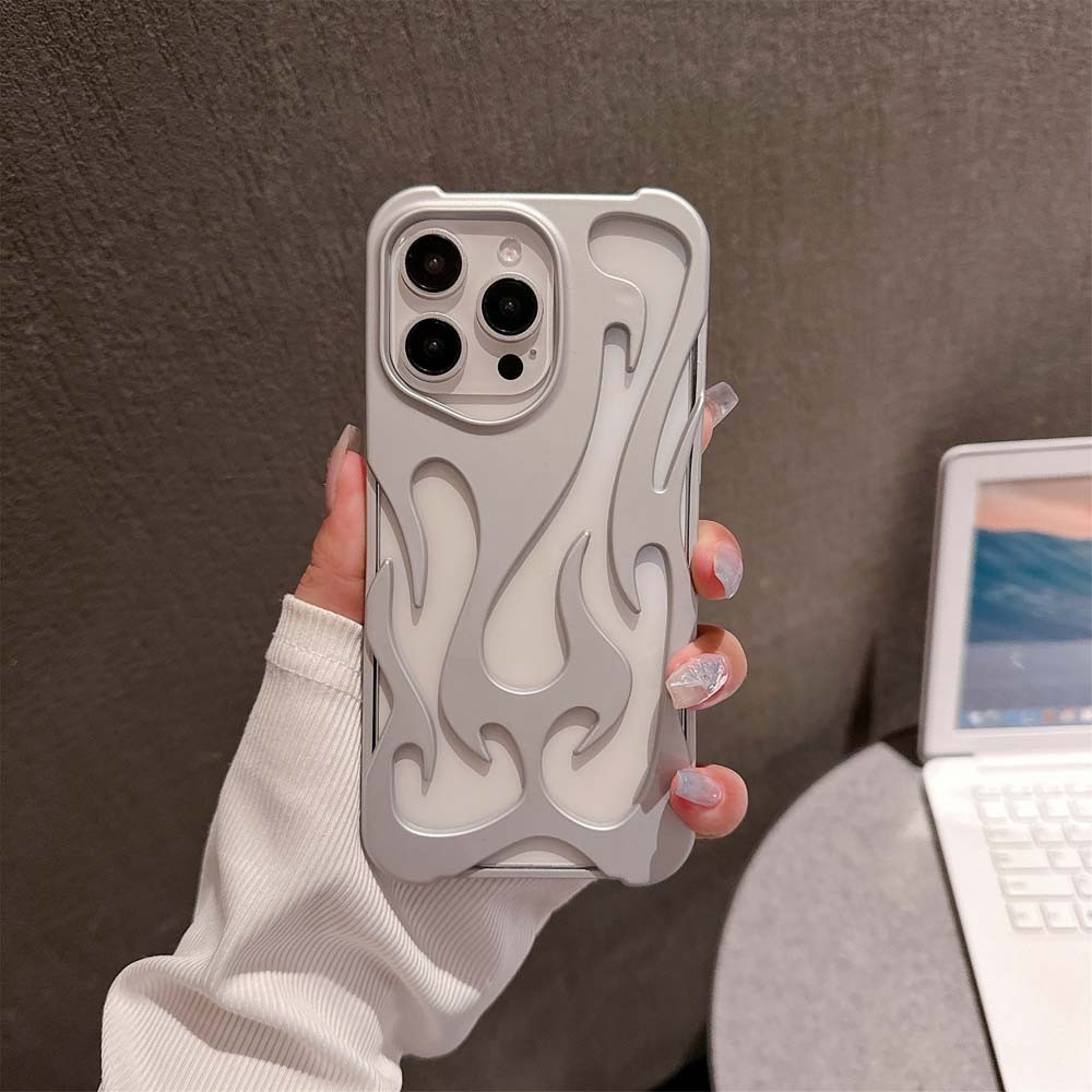 Luxury frosted hollow flame phone case For 15ProMax 11 12 13 14ProMax ...