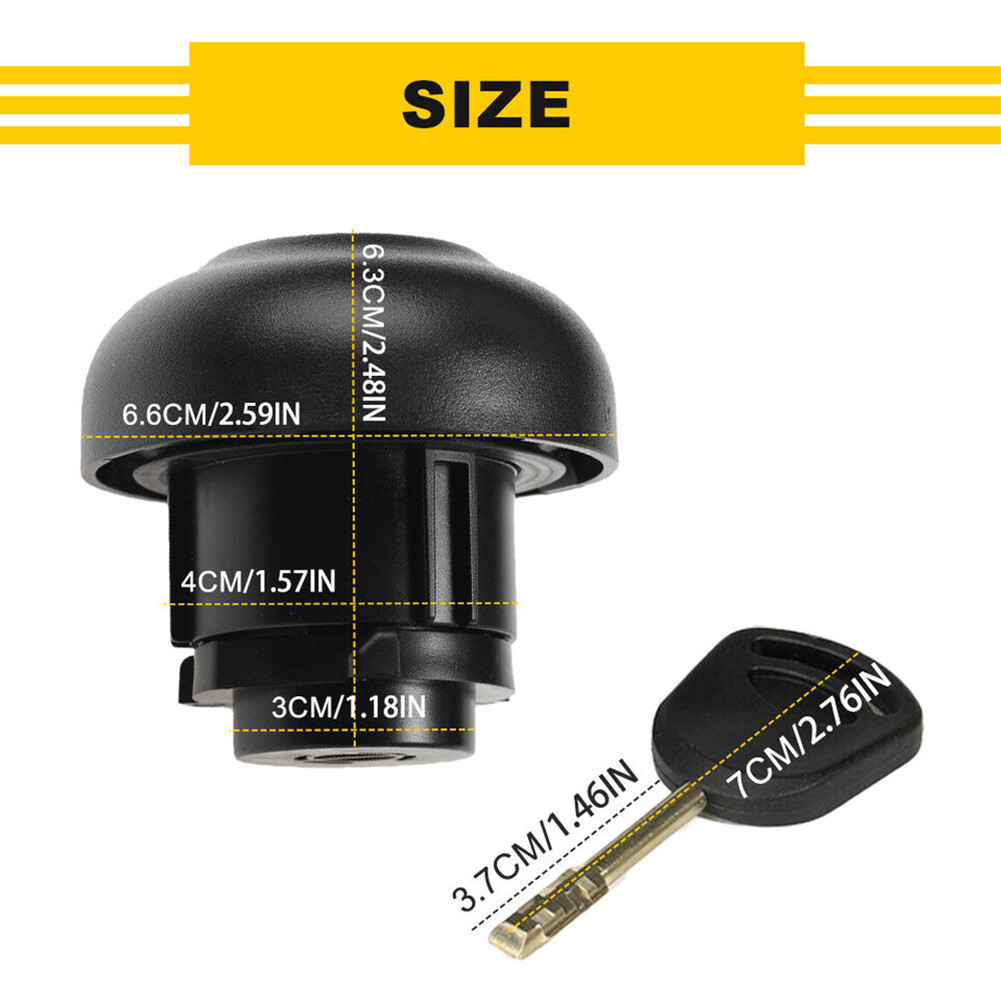 Locking Fuel Tank Filler Cap Cover with 2 Keys 1715043 Anti Theft ...