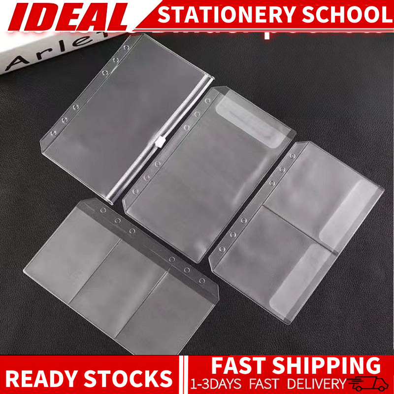 Transparent A5 A6 B5 Ring Binder Pockets Zip Envelope PVC Pouch ...
