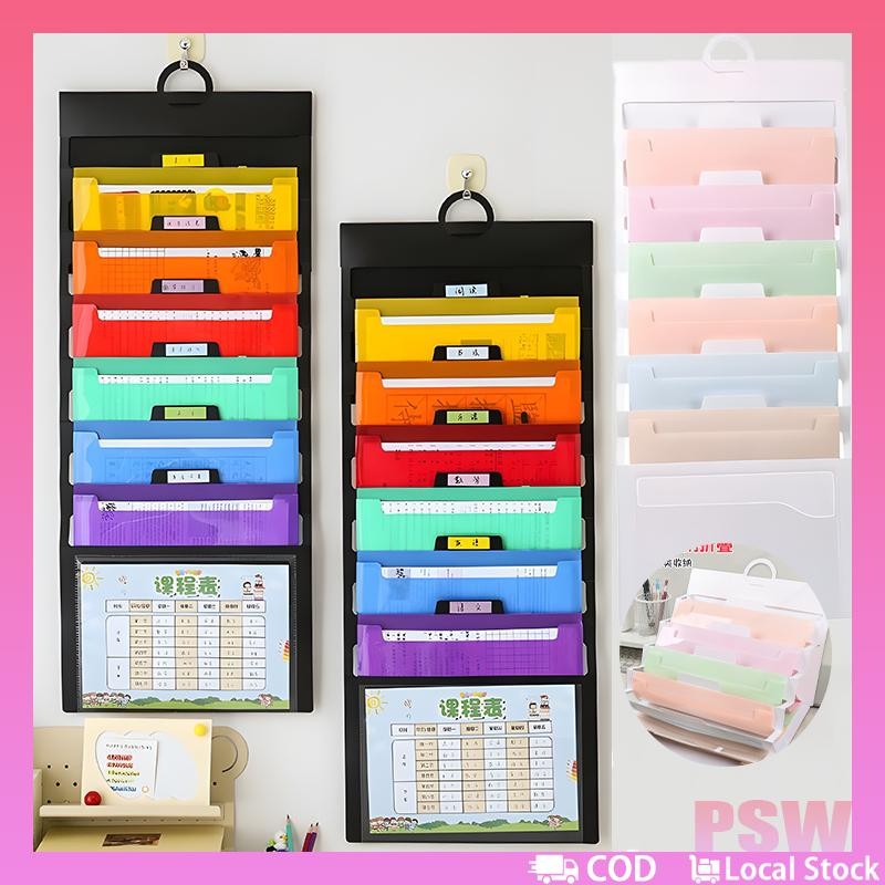 A4 Folder File Organizer Folder Long Size Wall-mounted Rainbow ...