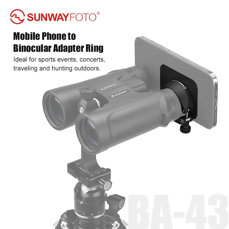 SUNWAYFOTO BA-43 Cell Phone Photography Adapter for Binocular ...