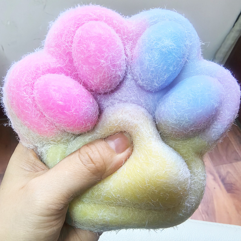 14cm Gradient Color Cat Paw Pinch Decompression Toy Squishy Fidget Toy ...