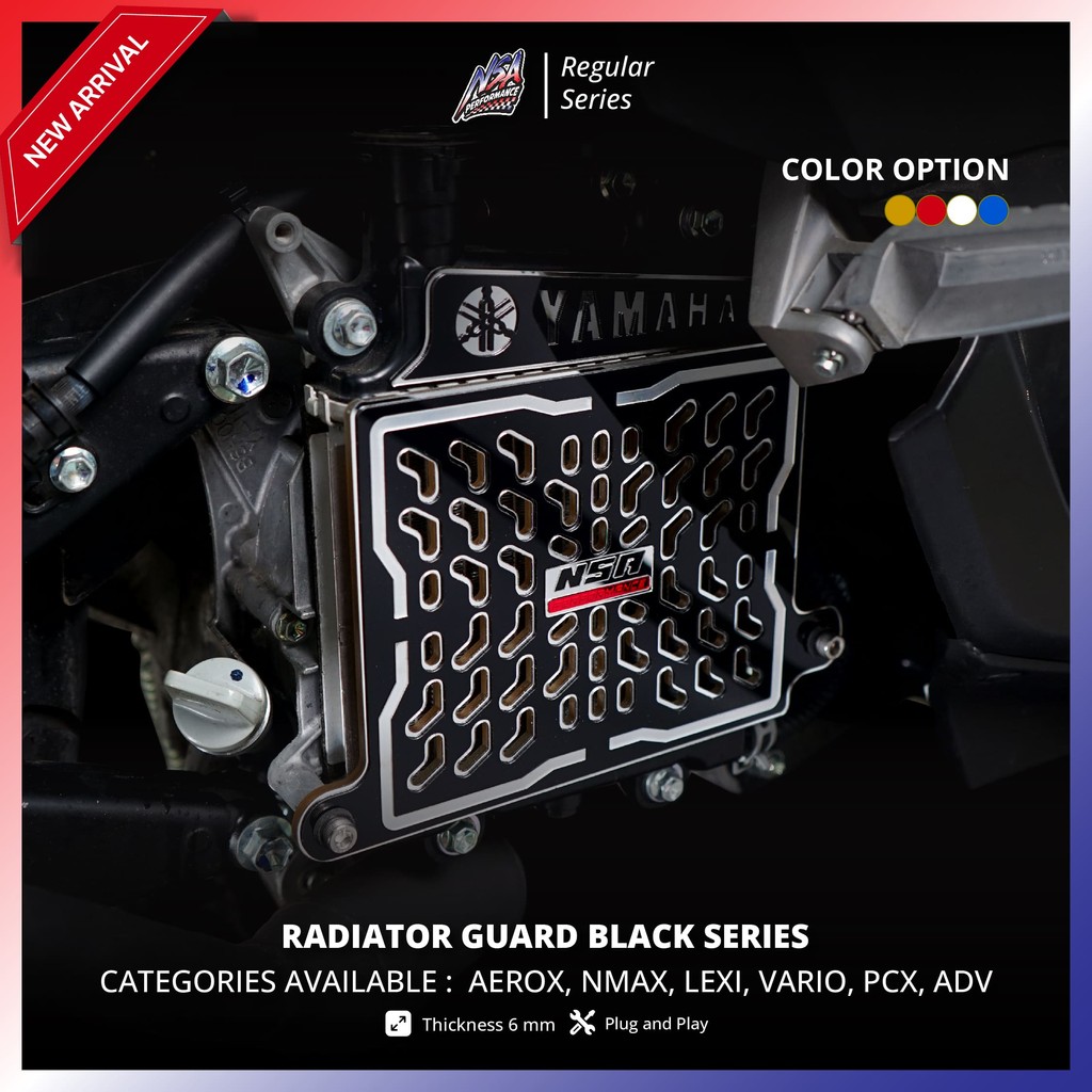 NSA COVER RADIATOR BLACK SERIES VARIO PCX NMAX AEROX ADV LEXI STYLO ...