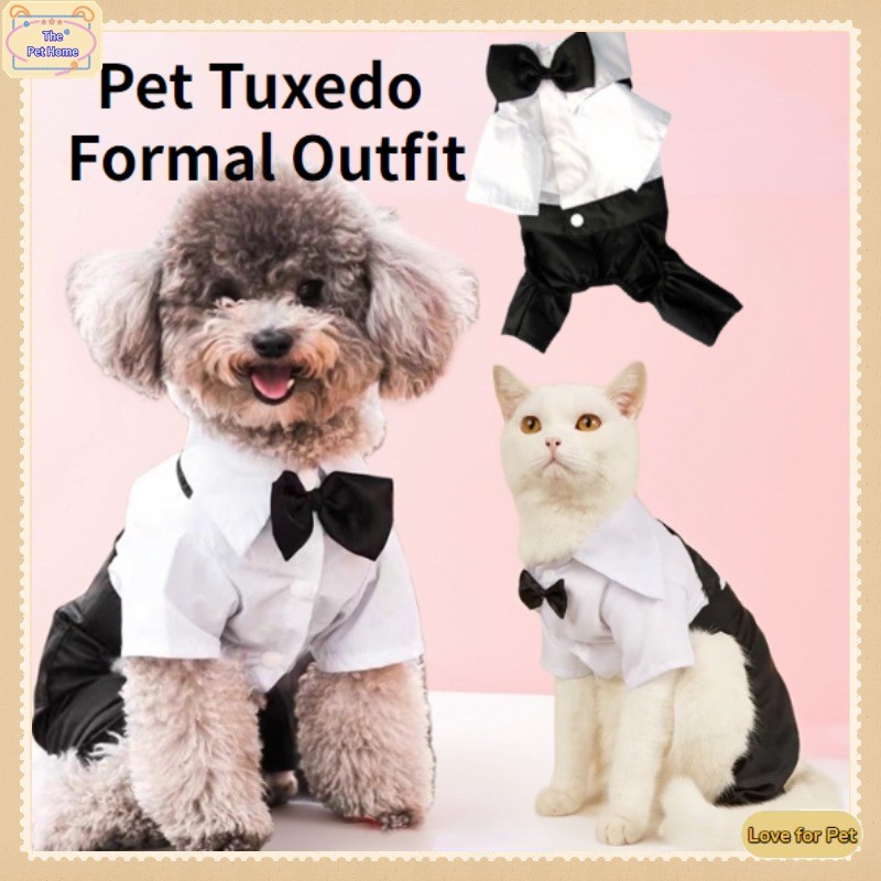 Dog Cat Clothes Handsome Wedding Bow Tie Male Dog Suit Prince Tuxedo ...