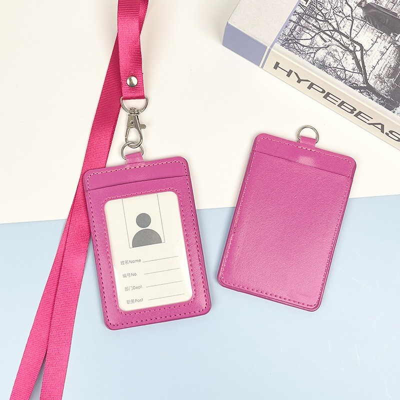 SURFGEAR #ID4 Leather Card ID Holder Leather Card Case Protector with Lanyard/Lace | Shopee ...