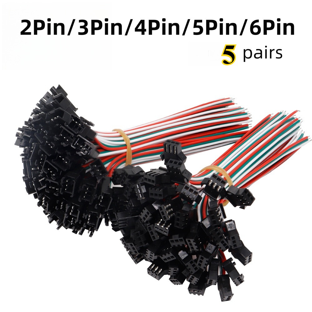 2pin 3pin 4pin 5pin 6Pin Led JST Connector SM Male/female Wire ...