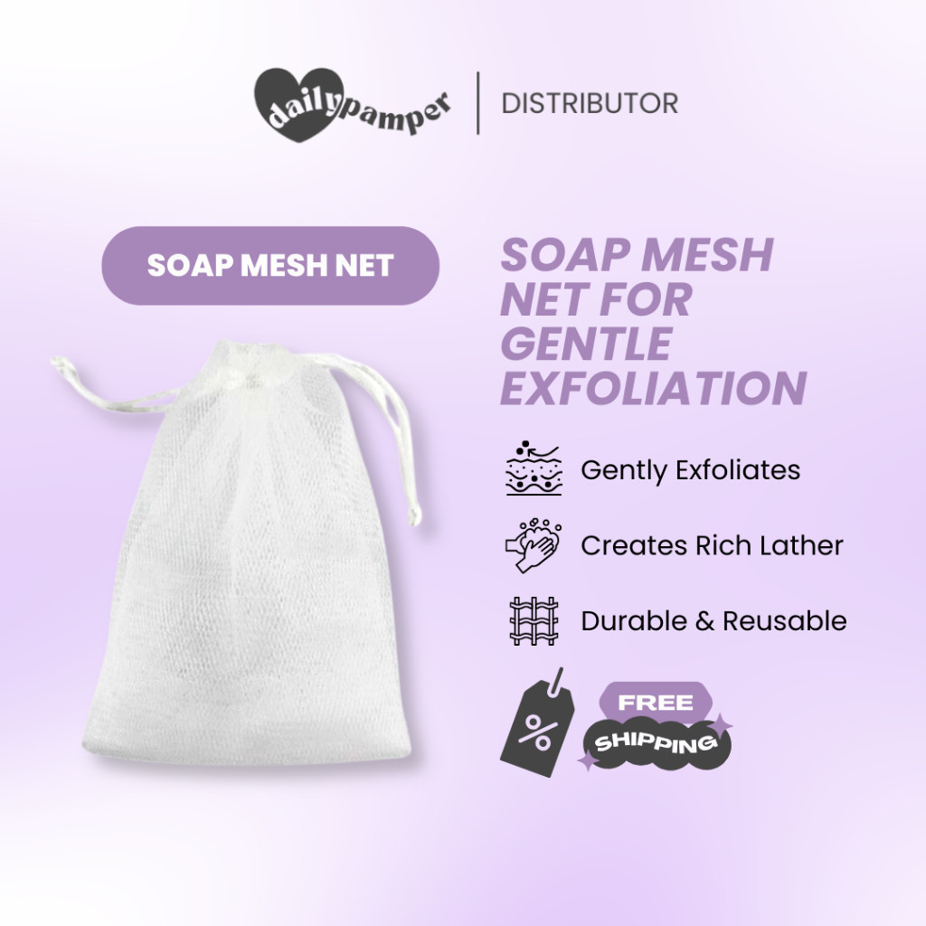 Durable Soap Mesh Net for Exfoliation | Soft Lathering Bath Pouch for ...