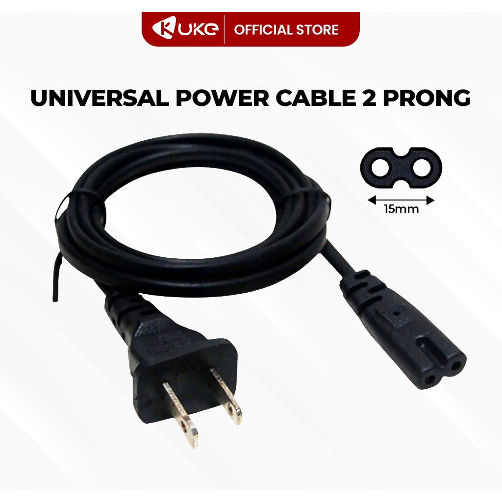 KUKE Universal Power Cord For Figure 8 Compatible Devices 2 Prong ...