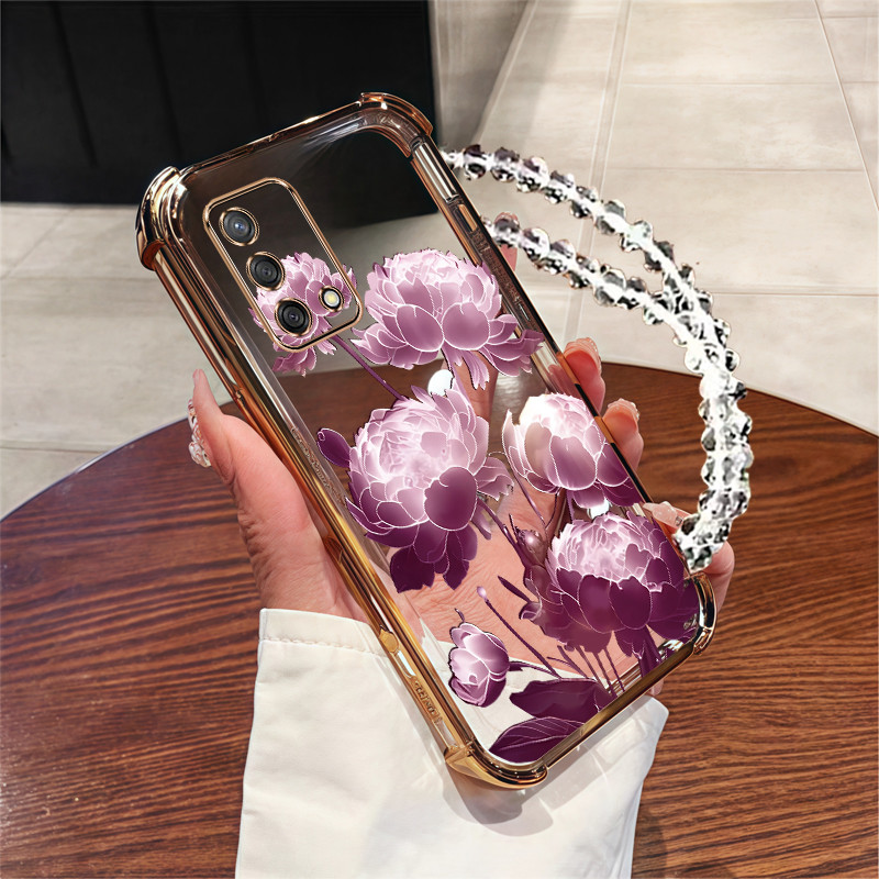 Case For OPPO A74 A95 4G 5G phone case Purple Lotus latest bracelet ...