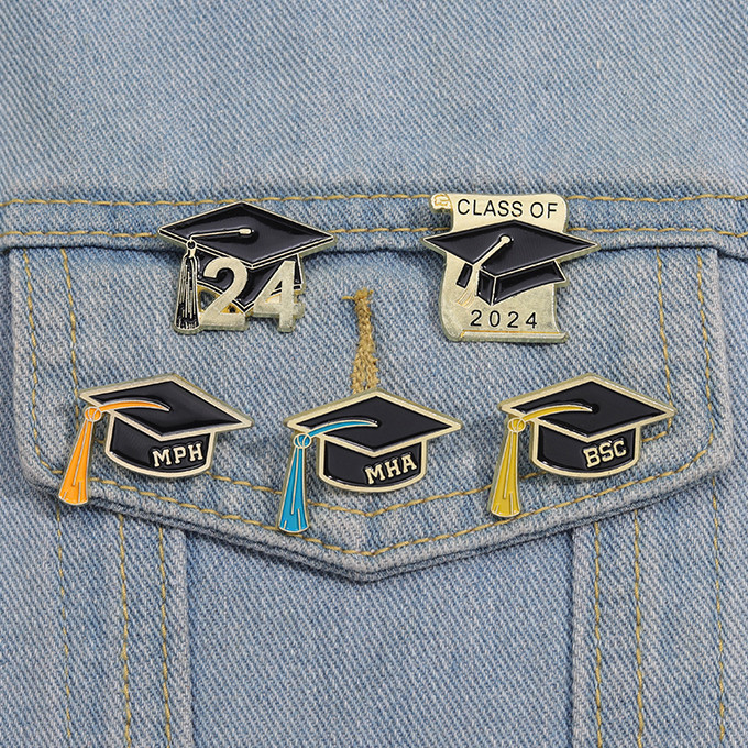 2024 Graduation Souvenir Enamel Brooch Bachelor's Cap Alloy Badge ...