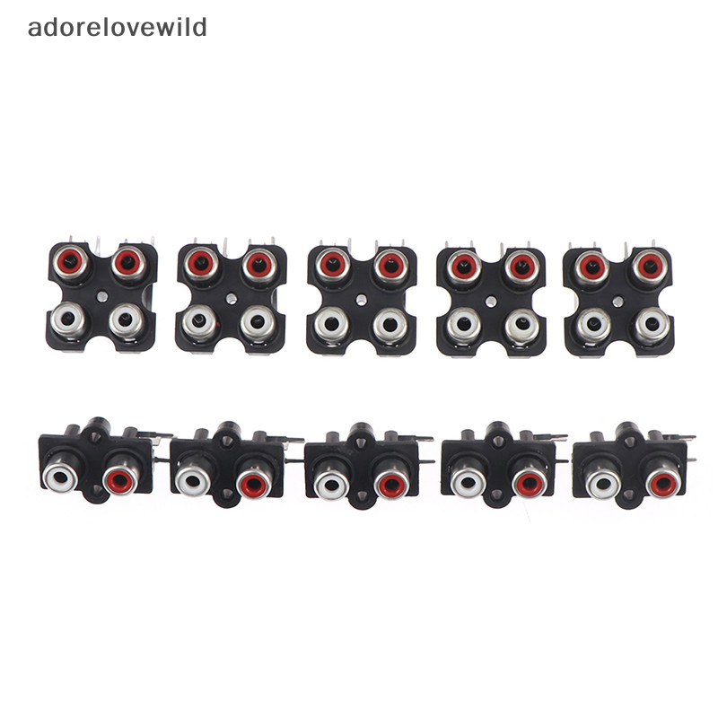 ALW 5Pcs 2/4 hole RCA Female Stereo audio Jack AV Audio input socket ...