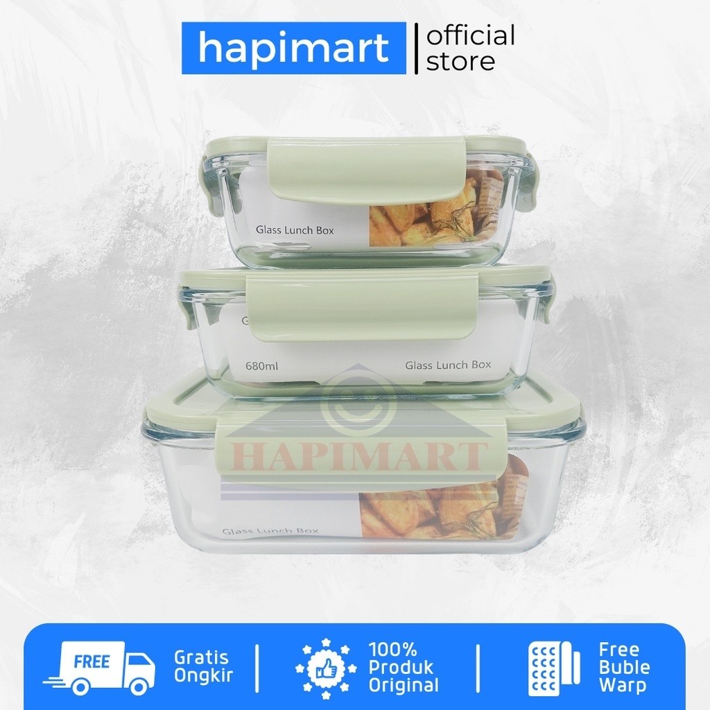 Glasslock Airtight 3 In 1 Square Food Box Can Enter the Microwave ...