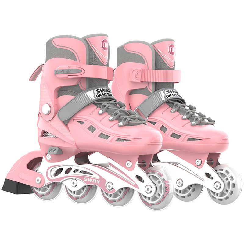 Pu Single Flash Children Adjustable Men Women Roller Skates Skates ...
