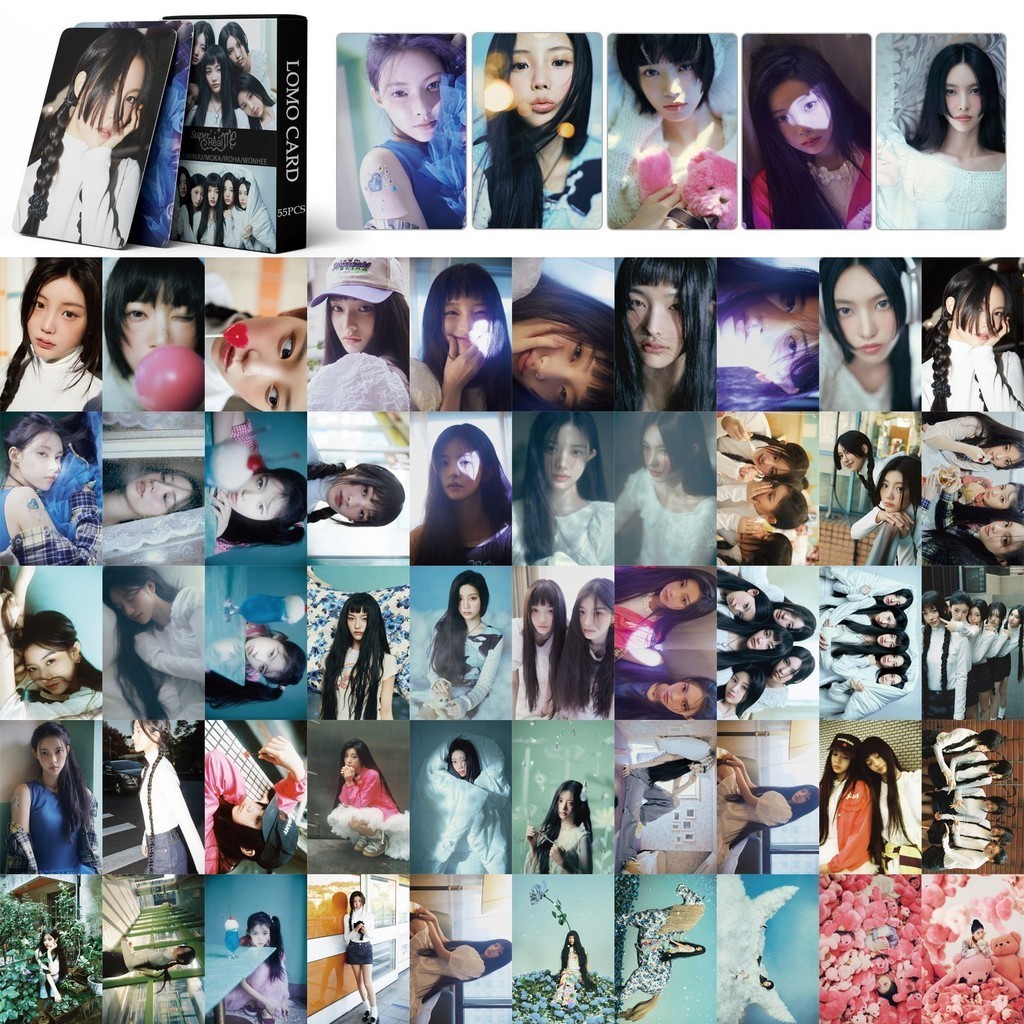 50-55pcs/box ILLIT Holographic Laser Lomo Cards SUPER REAL ME Album ...