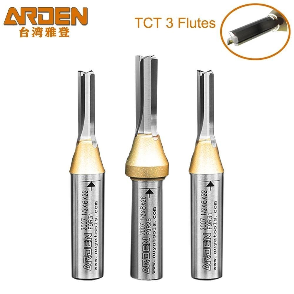 ARDEN TCT 3 Flutes Straight Multifunctional Cutting Router Bit Drilling ...