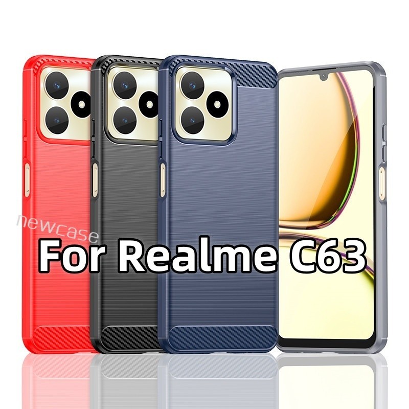 Carbon fiber pattern Casing For Realme C63 4G 2024 RealmeC63 C61 C53 ...