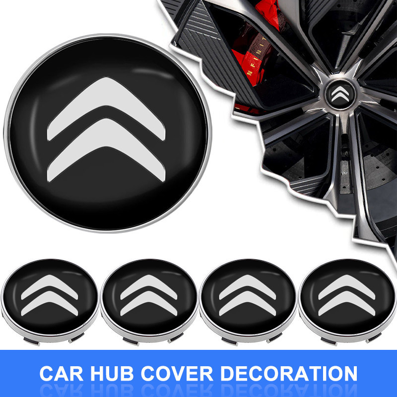 4PCS 56mm/60mm Car Rim Cover Decal Tire Wheel Center Hub Cap Sticker ...