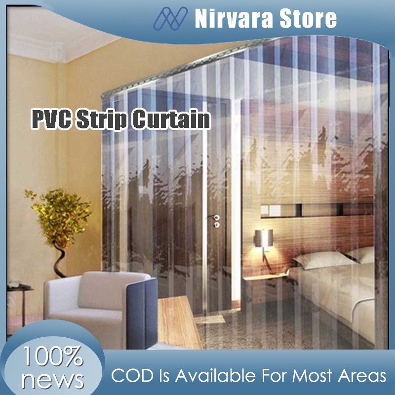 2M PVC Strip Curtain Clear Plastic Strip Curtain Plastic Strip Curtain ...