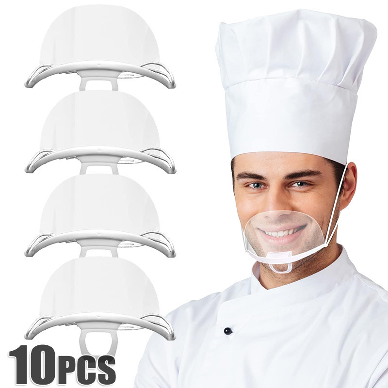 10PCS Kitchen Masks Reusable Plastic Clear Mask Anti-Fog Transparent ...