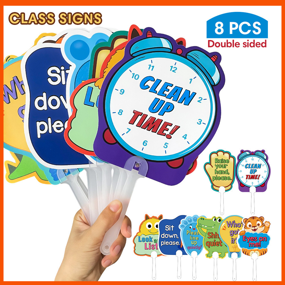 8pcs Classroom Rules Paddles Cartoon Cute Portable Board Preschool ...
