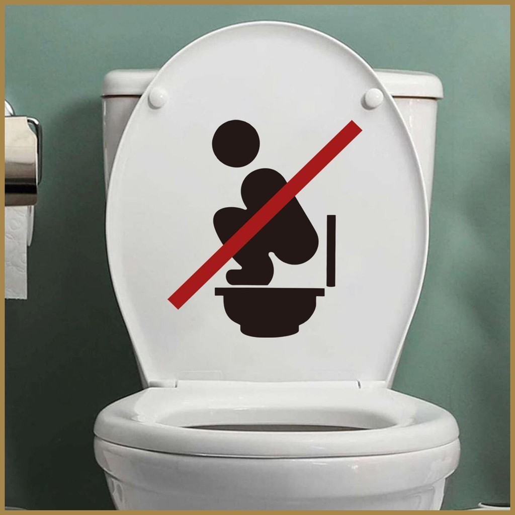 Adhesive Toilet Warning Sign No Squatting on The Toilet Warning Sticker ...