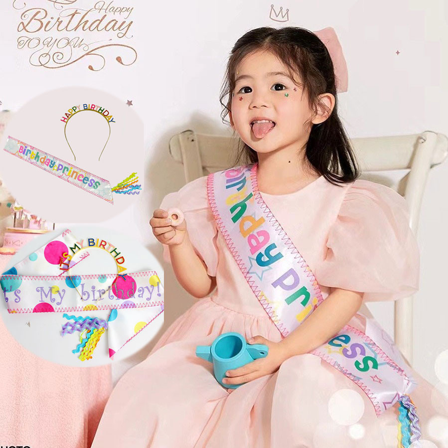 Cute Its My Birthday Birthday Sash with Tassels Dots Stars Printed ...