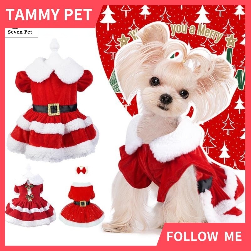 Sevenpet Dog Christmas Dress Puppy Clothes for Shih Tzu Santa Claus Cat ...