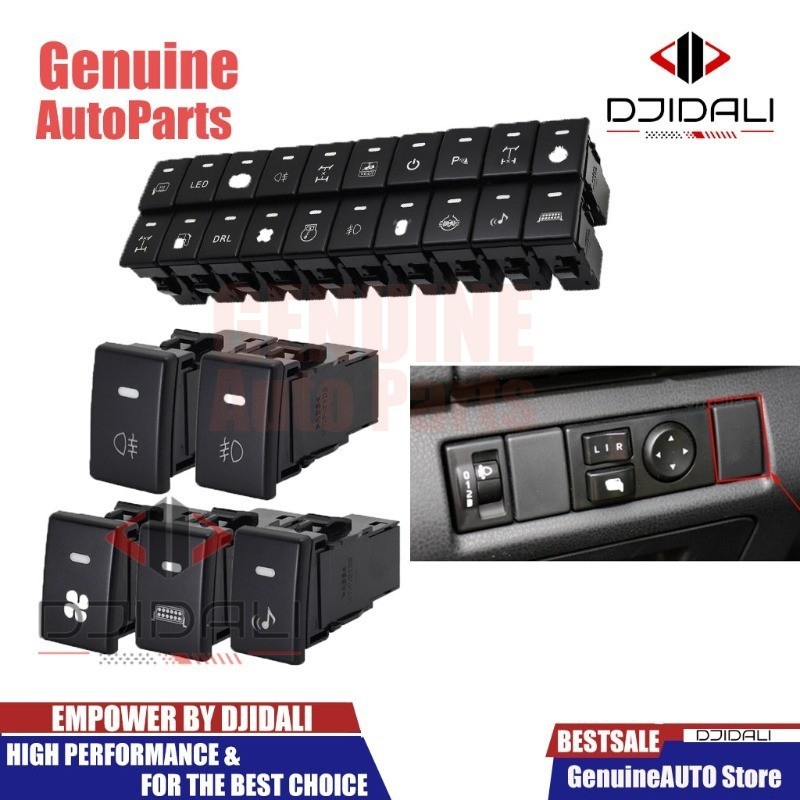 Car Front Rear Fog Light Button Spotlight Music Fan Switch with ...