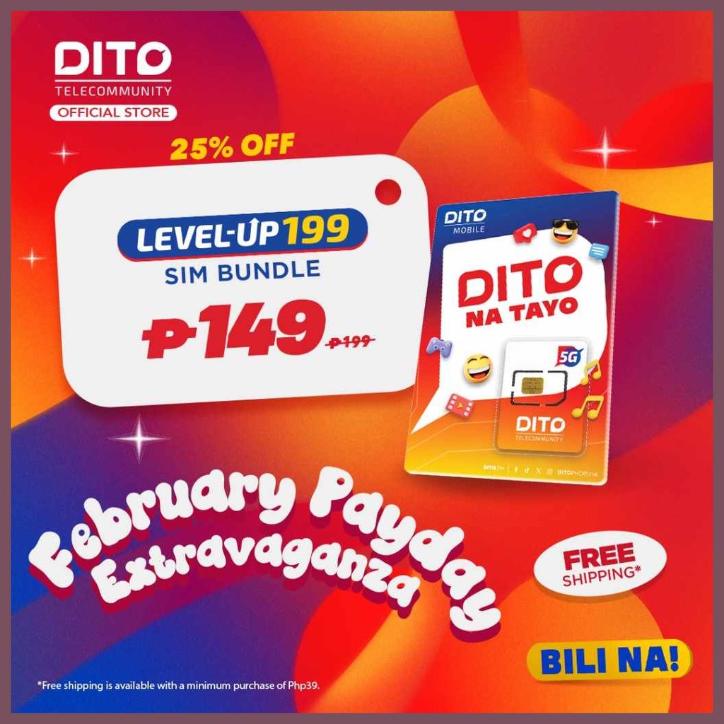 DITO`wC-5G,Qo/SIM?N*with~t*Level-Up sw*e+C+K+199 Bundle (16GB Data ...