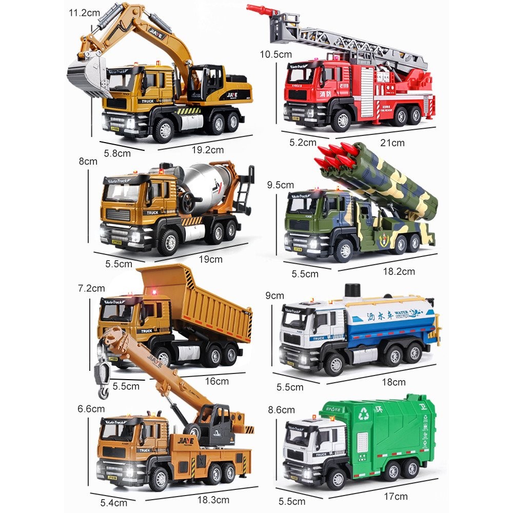 Large Engineering Vehicle Toy Set for Children, Excavator Boys Toy Car ...