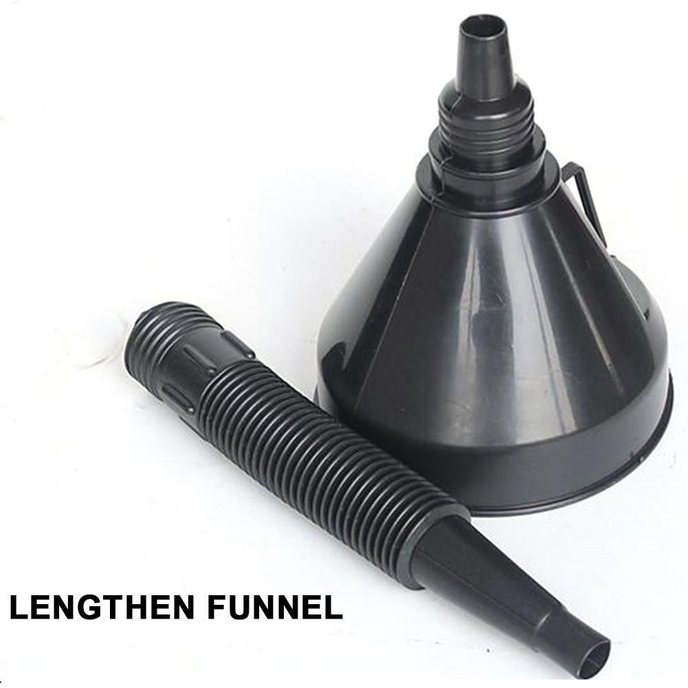Universal 2 in 1 Plastic Funnel Car Motorcycle Refueling Longer filter ...