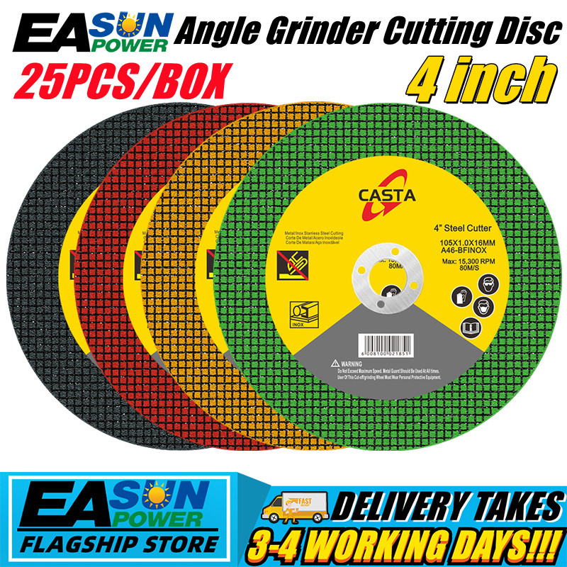 Metal Stainless Steel 4 Inch Premium Cutting Discs, 25pcs/Box 4 Color ...