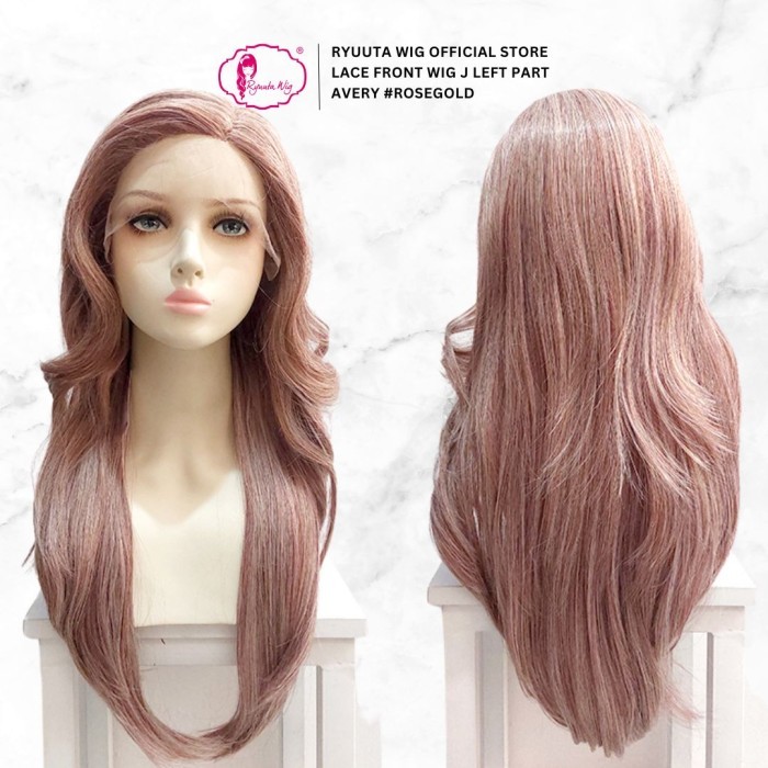 Lace Front Wig Long Straight Long Wave Rose Gold | Shopee Philippines
