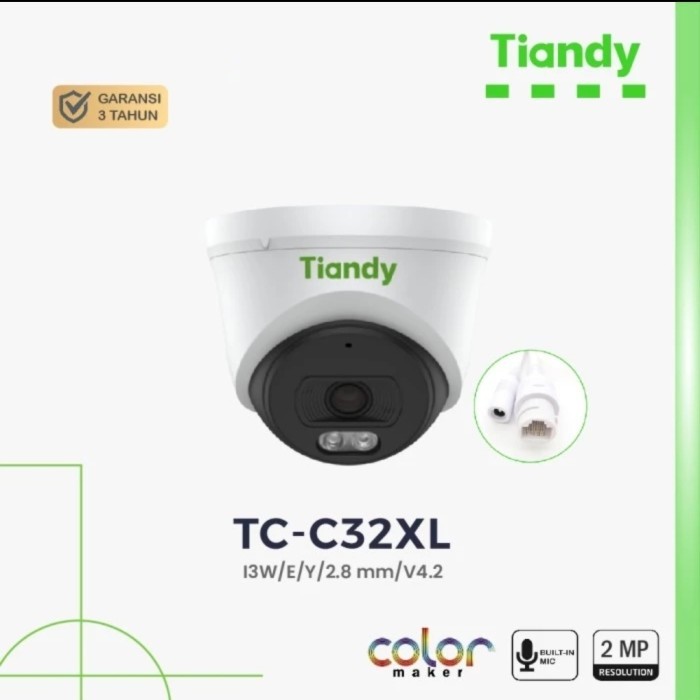 Tiandy Ipcam TC-C32XL Full Color 2MP Indoor PoE Audio Onvif | Shopee ...
