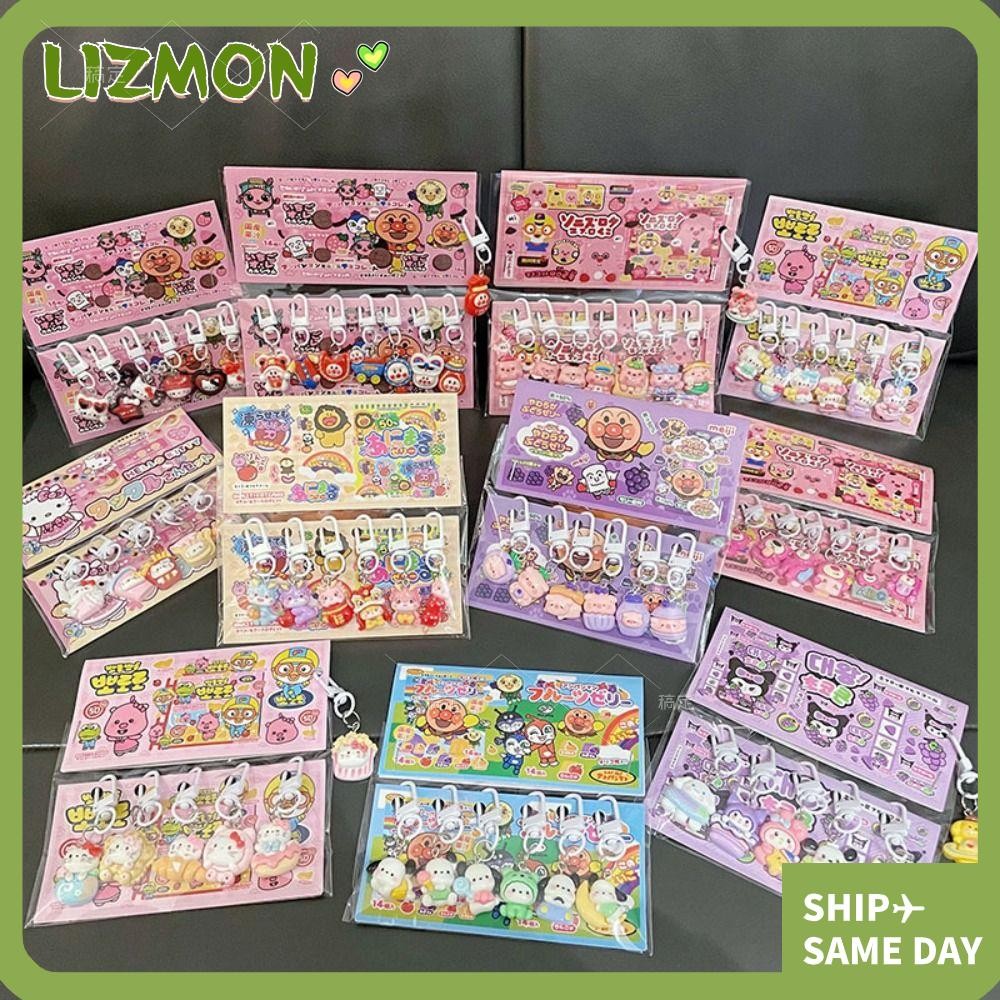 LIZMON 6Pcs/set Labubu Keychain, Cinnamoroll Crayon Shin-chan Sanrio Key Chain, Cartoon ...