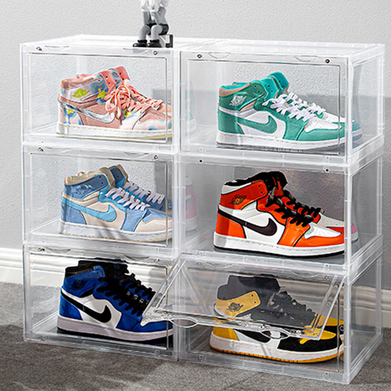 GOTO Premium Transparent Side-Opening Shoe Box Sneaker Display Magnetic ...